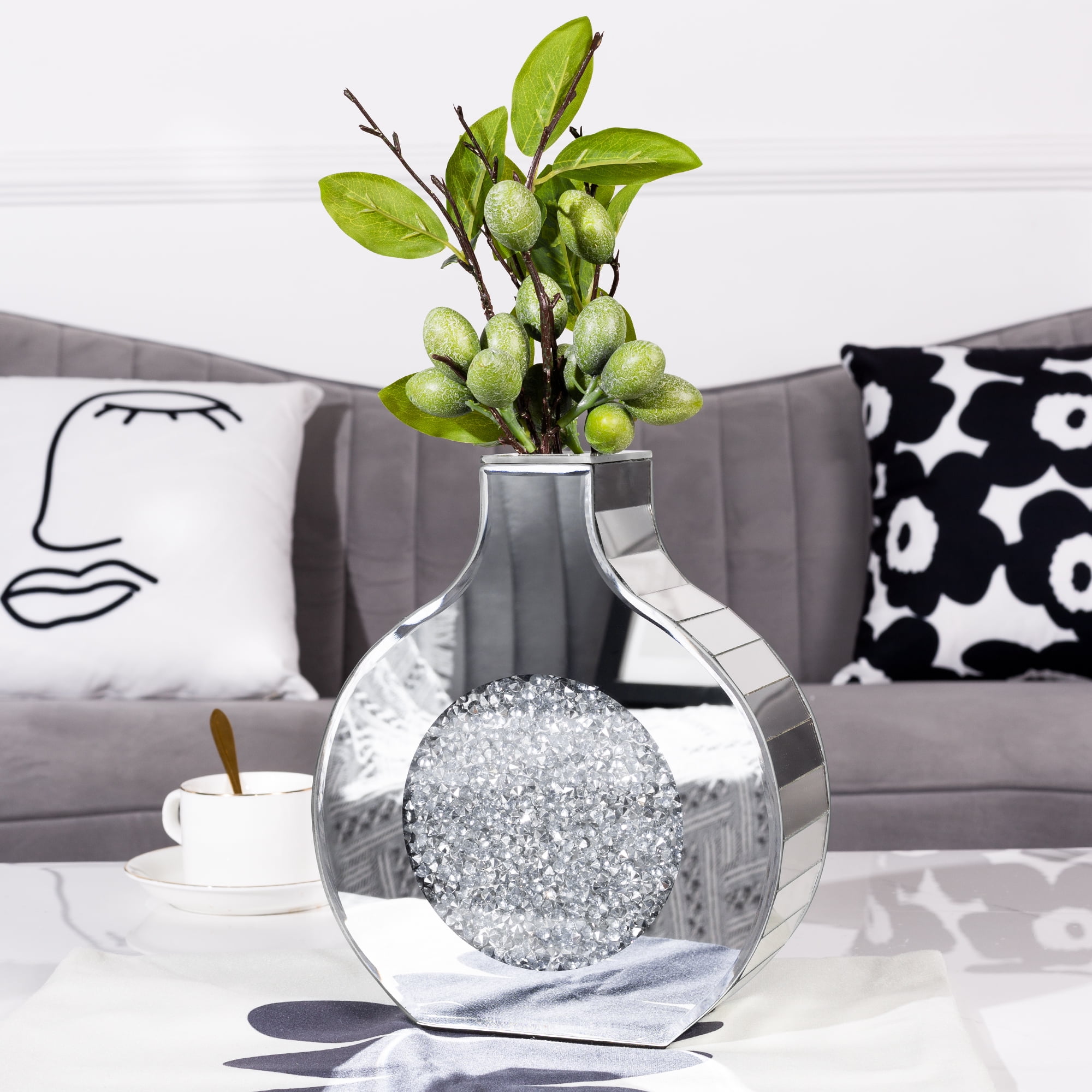 SHYFOY Flower Vase Mirrored Decorative Vase for Artificial Plants, Can ...