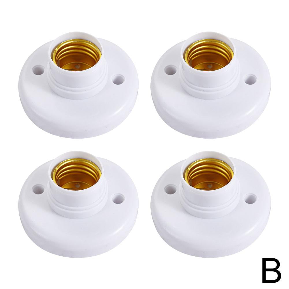 SHYKNYU 4Pcs E27 Lamp Holder White Round Plastic LED Lamp Screw Base ...
