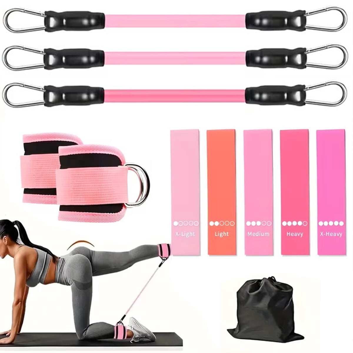 SHYUJAJIE 11Pcs Ankle Resistance Bands for Working Out with Cuffs and ...