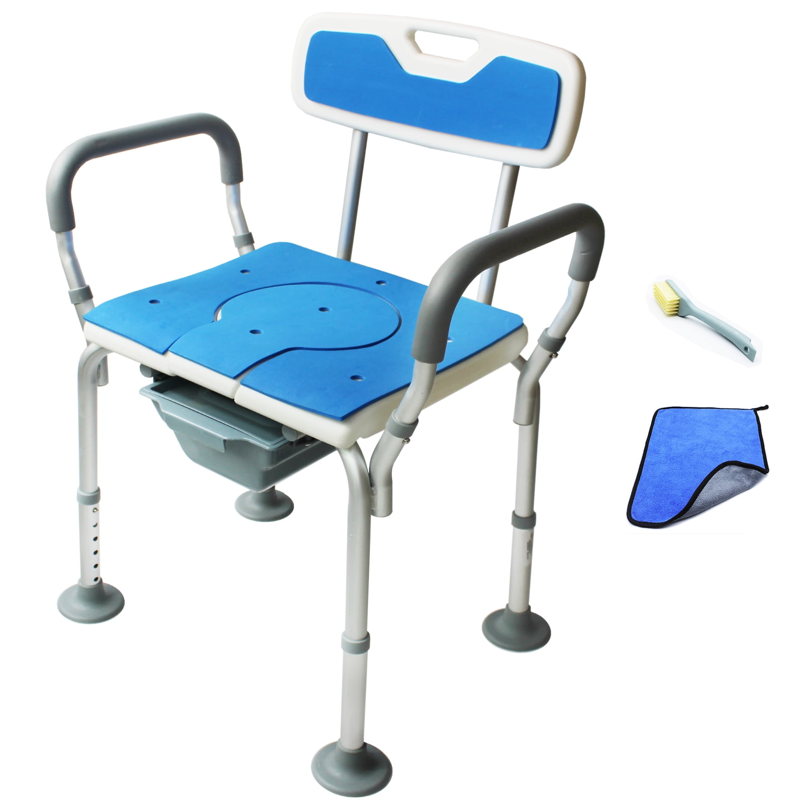 SHYUJAJIE 4 IN 1 Bariatric Bedside Commode 450lbs, Wide Padded Commode ...