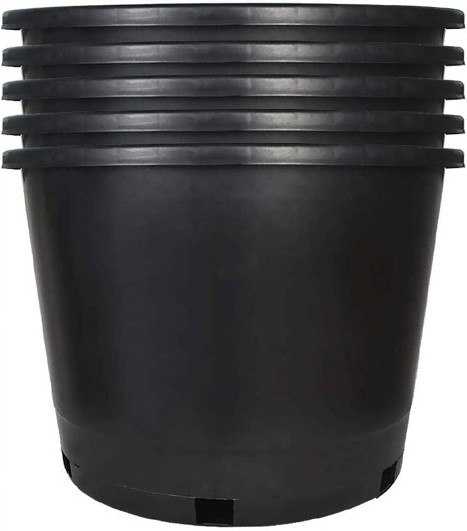 SHZAITOR 1/2/3/5/7/10/15 gallon Premium Black Plastic Nursery Plant ...