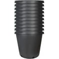 SHZAITOR 10-Pcs Black 15 Gallon Circular Seedling Pots Plastic Plant ...