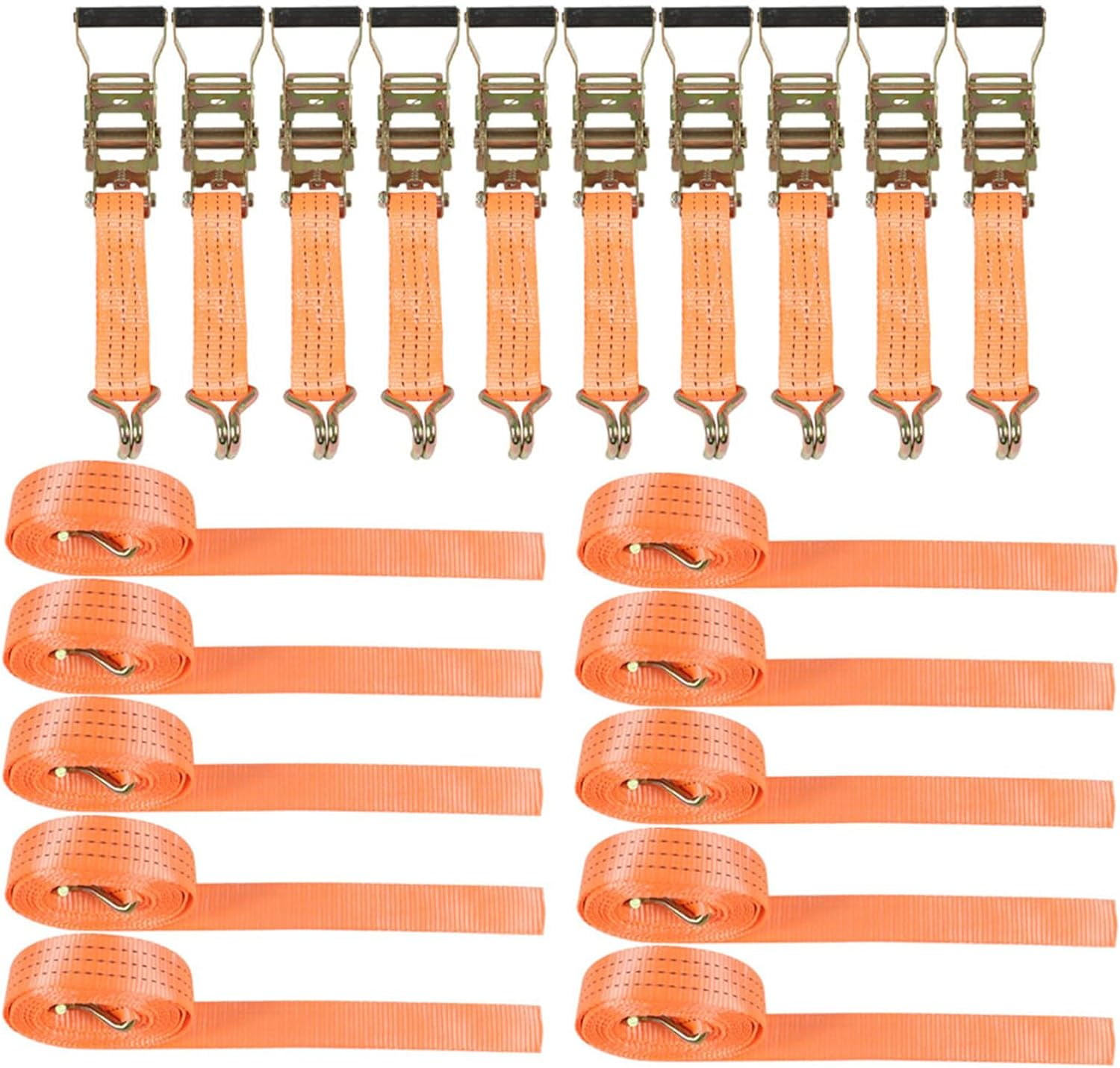 SHZAITOR 10 Piece Ratchet Straps with 1.5 Inches x 15 Inches 4000 Lb ...
