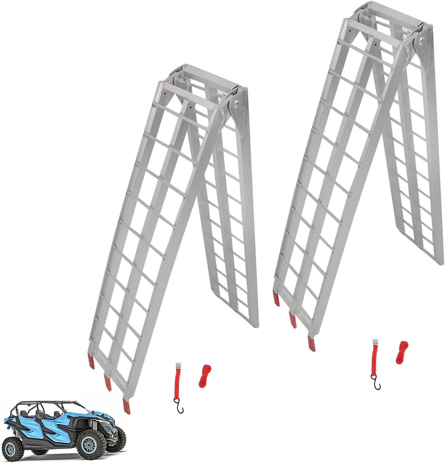 SHZAITOR 2 PCS 7.5FT 1500lbs Capacity Aluminum Folding Loading Ramp Kit ...