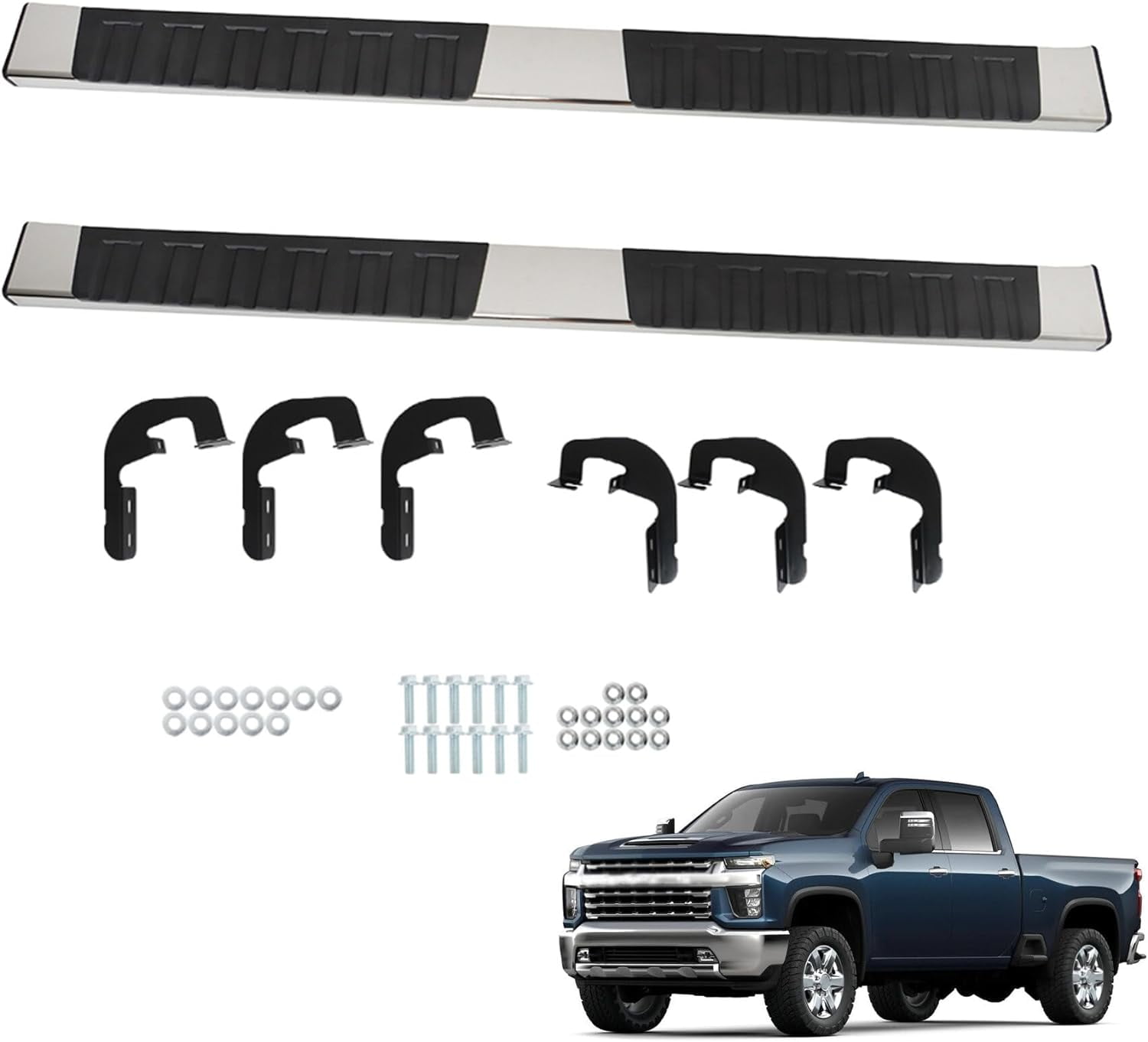 SHZAITOR 2-Pack 6 Inches Running Boards Bars Side Steps Replacement for ...