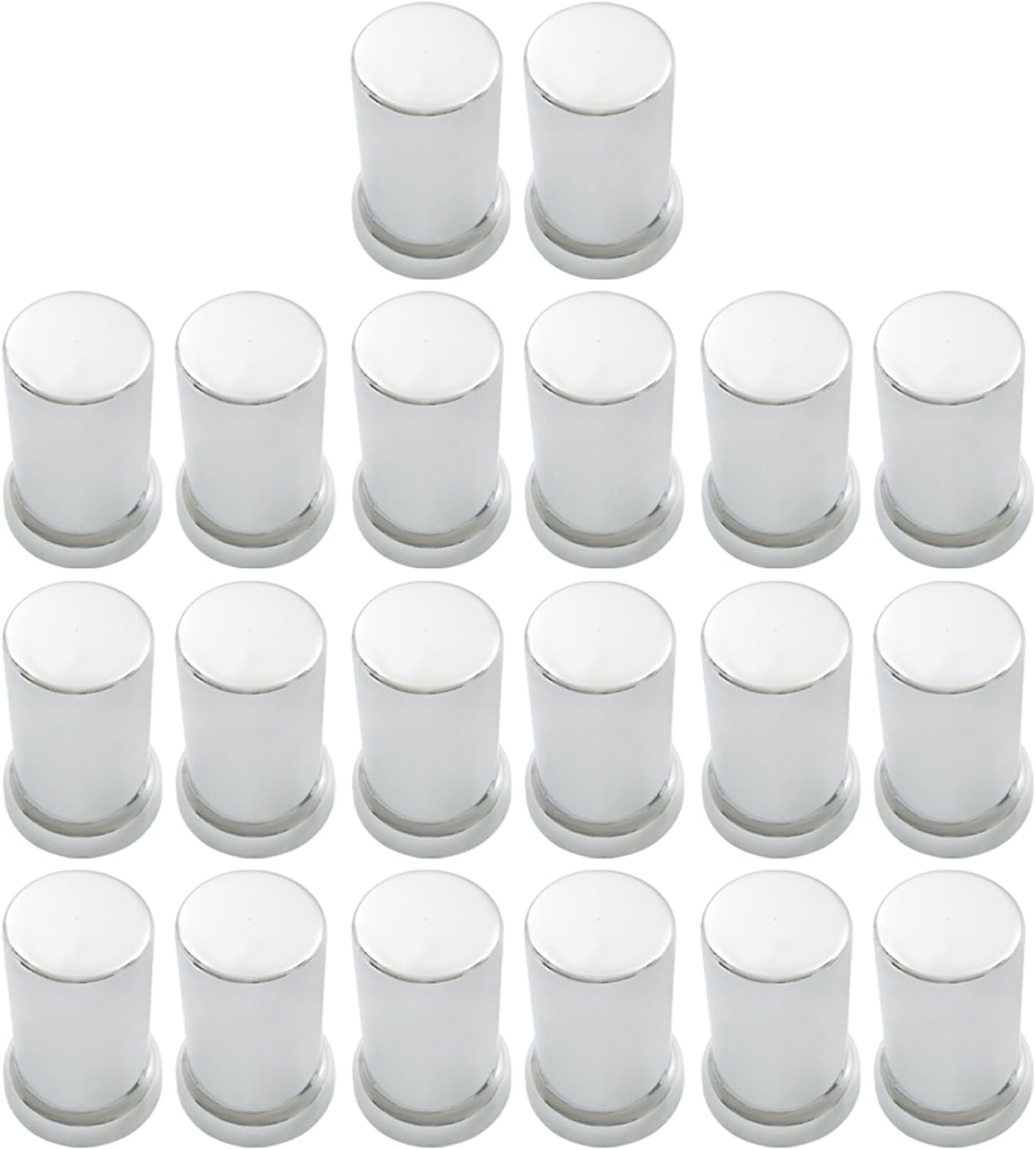 SHZAITOR 20 * 33mm Truck Lug Nuts Push on Chrome Cap with Flanged 3-3/8 ...