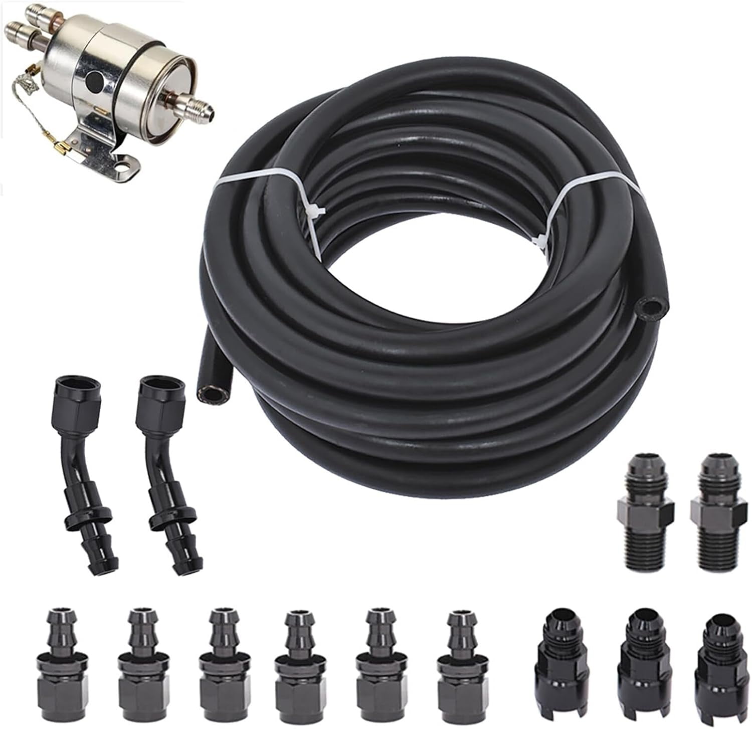 SHZAITOR 25Feet 6AN 3/8 Complete LS Fuel Injection Line Fitting Adapter ...