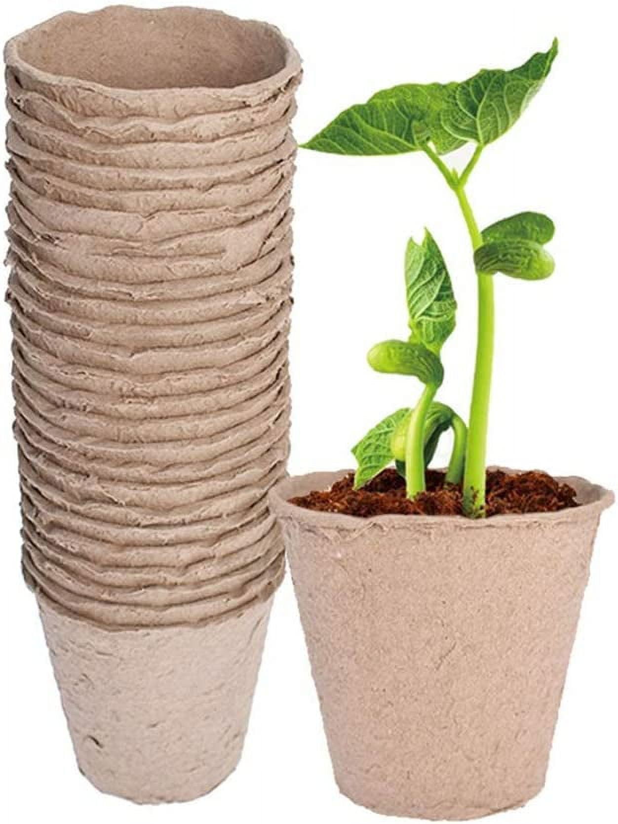 SHZAITOR 3.2" Seedling Paper Pots Biodegradable Paper Pulp Peat Pots ...