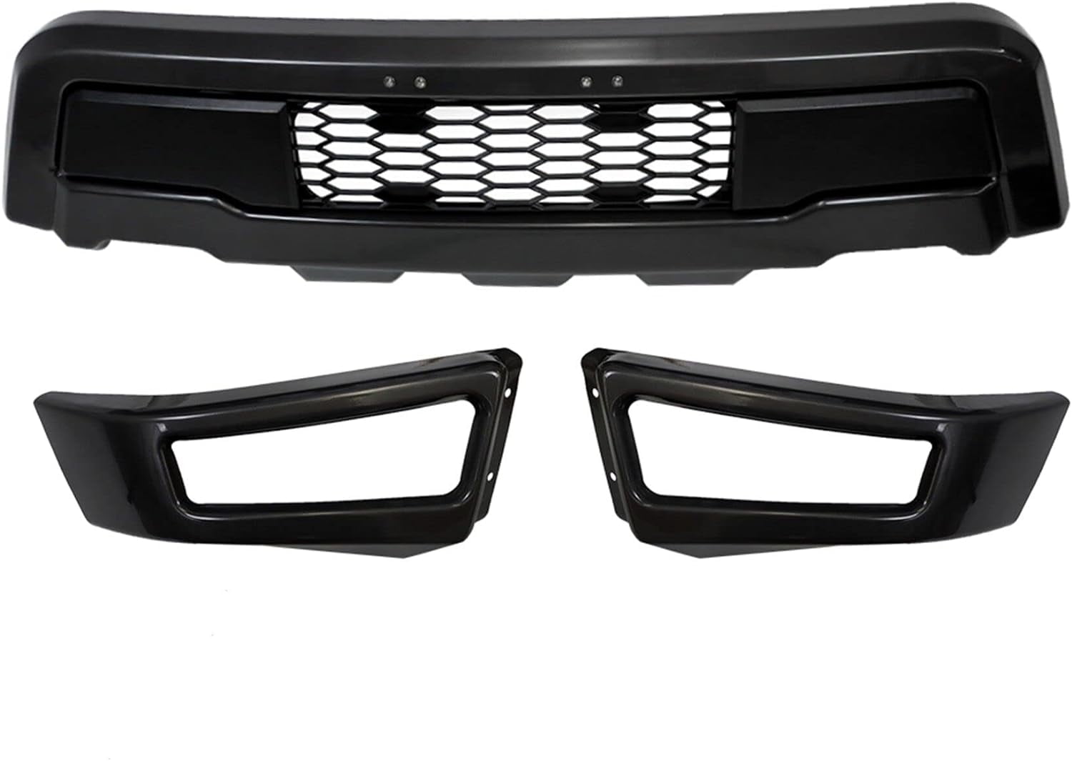 SHZAITOR 3 Pcs Steel Front Bumper Assembly Kit Replacement for 2021 ...