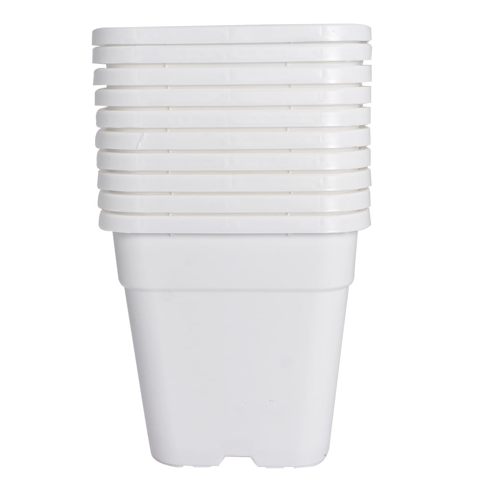 SHZAITOR 5/10 PACK Re-usable Square Nursery Pot 10 Gallon Plastic Grow ...