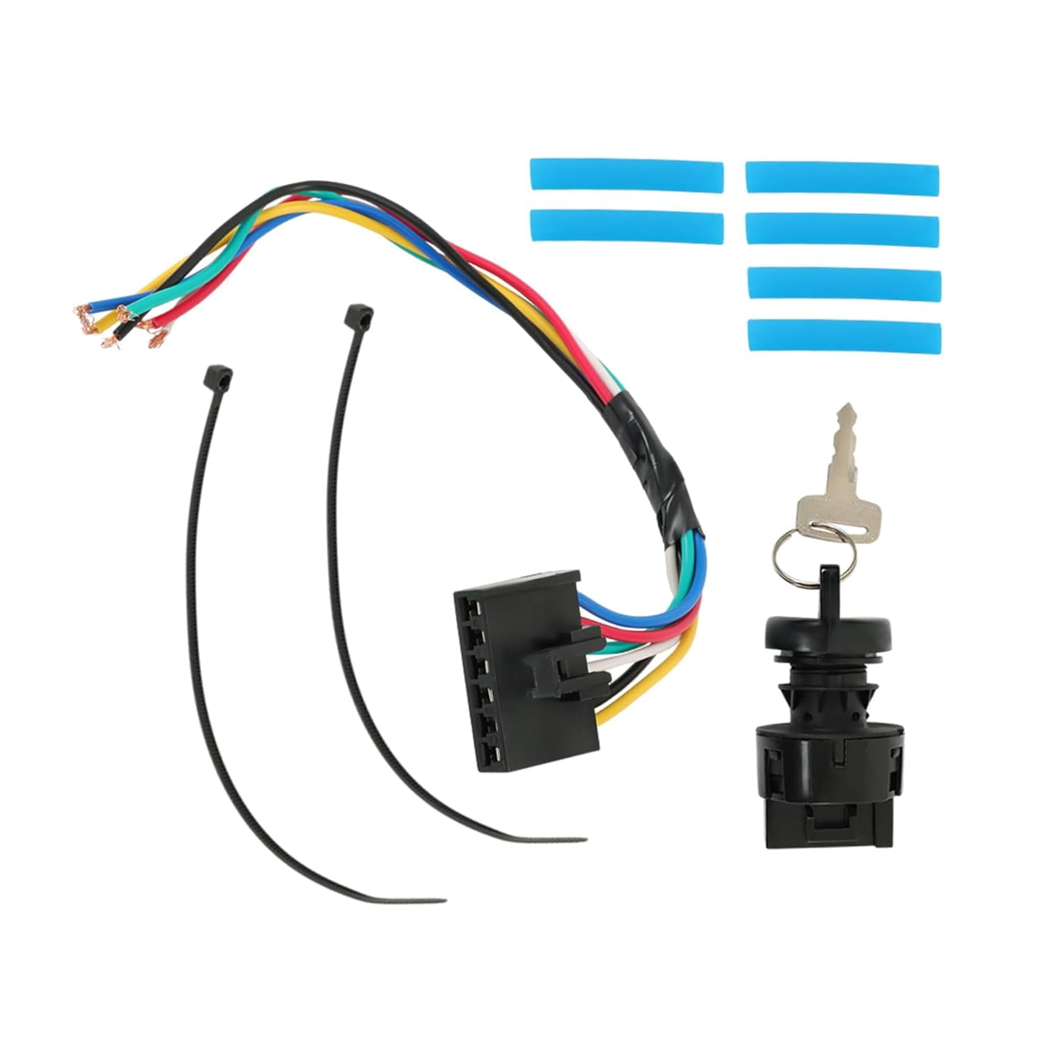 SHZAITOR 6 Pin Ignition Key Switch and Repair Harness Pigtail Kit ...