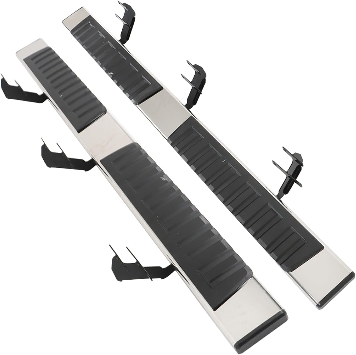 SHZAITOR 6in Black & Silver Side Step Running Boards Replacement for ...