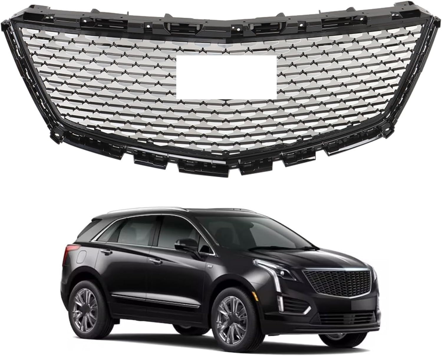 SHZAITOR Black Front Bumper Grille Grill Cover Trim Replacement for ...
