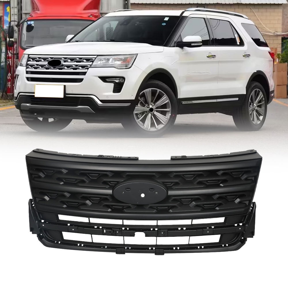 SHZAITOR Black Front Hood Bumper Upper Grill For 2018-2019 Ford ...