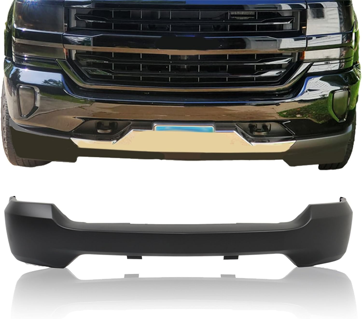 SHZAITOR Black Steel Front Bumper Face Bar Replacement for Chevy ...