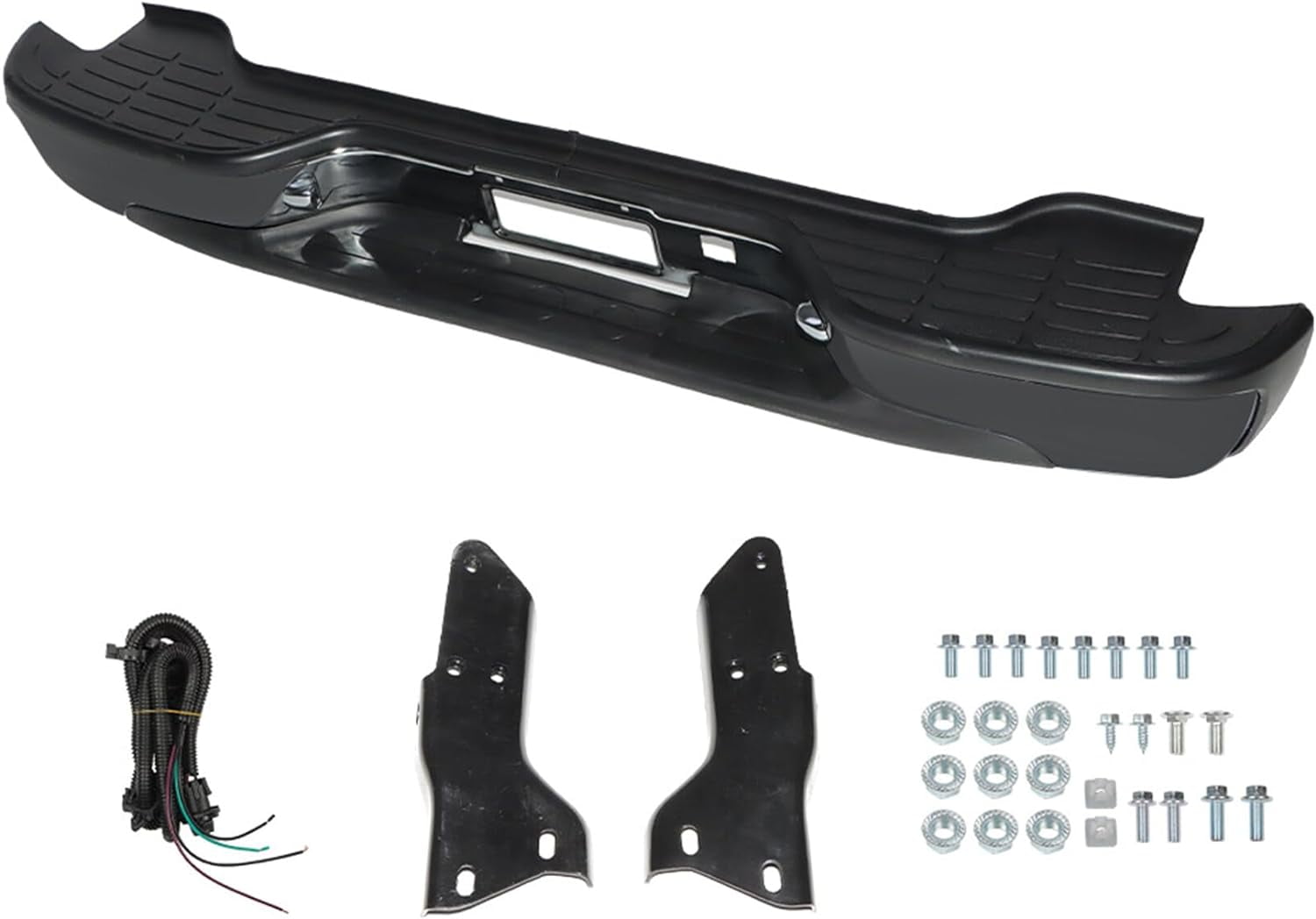 SHZAITOR Black Steel Rear Bumper Assembly Replacement for 2000-2006 ...