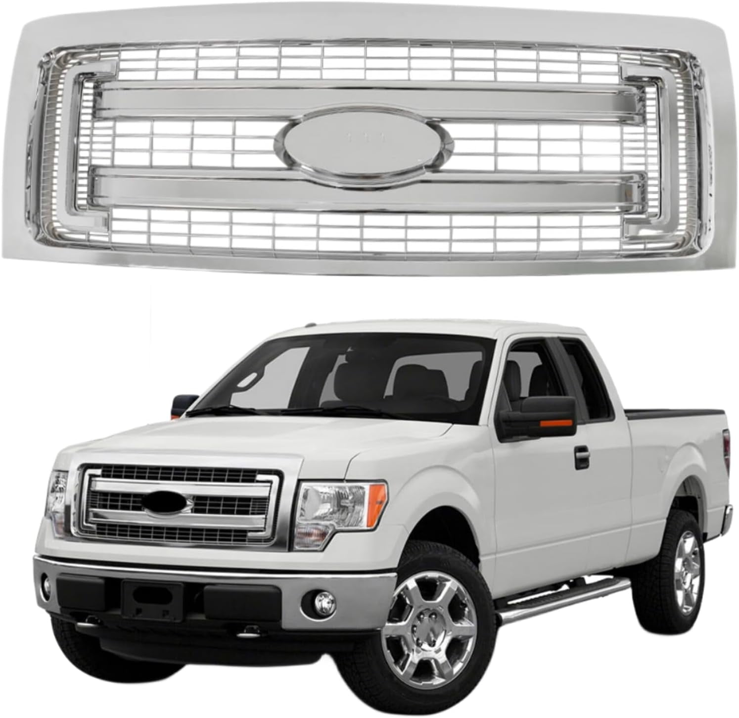 SHZAITOR Chrome Front Grille bright Mesh Style Replacement for 2009 ...