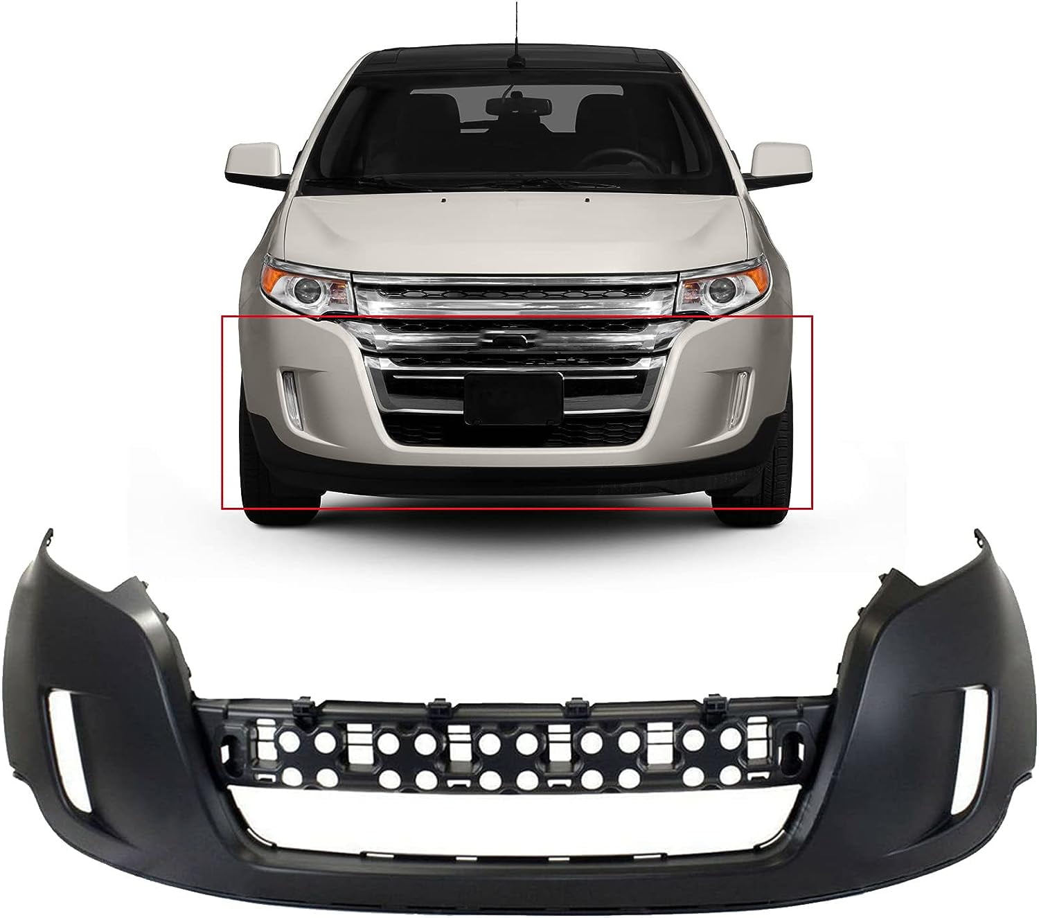 SHZAITOR Front Bumper Cover Plastic Primered Replacement for 2011 2012 ...