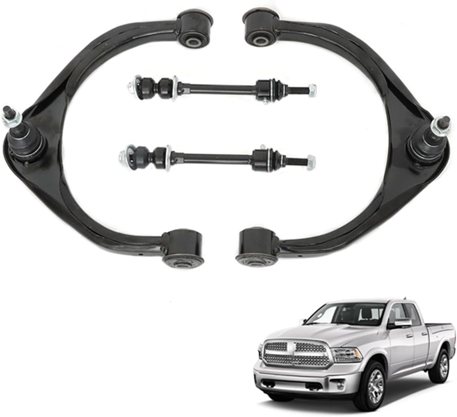 SHZAITOR Front Upper Control Arms + Sway Bars Assembly Replacement for ...