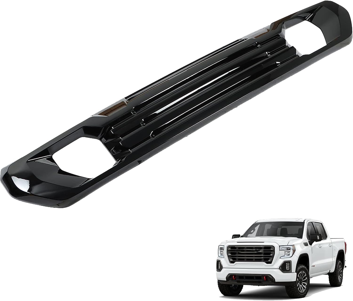 SHZAITOR Gloss Black Front Lower Bumper Grille Plate Filler Plastic ...