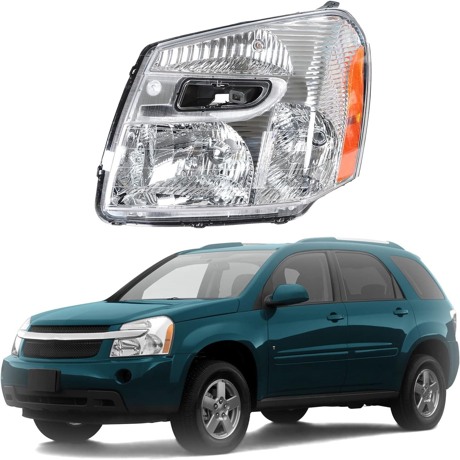 SHZAITOR Halogen Headlight Chrome Housing Driver Side Headlamp Assembly ...