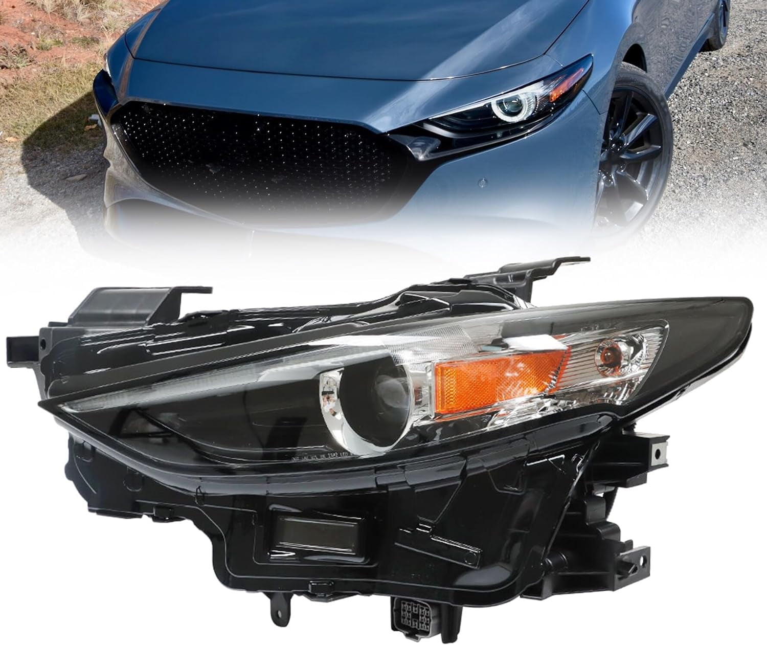 SHZAITOR Headlight Assembly Replacement for 2019 2020 2021 3 w/o AFS ...