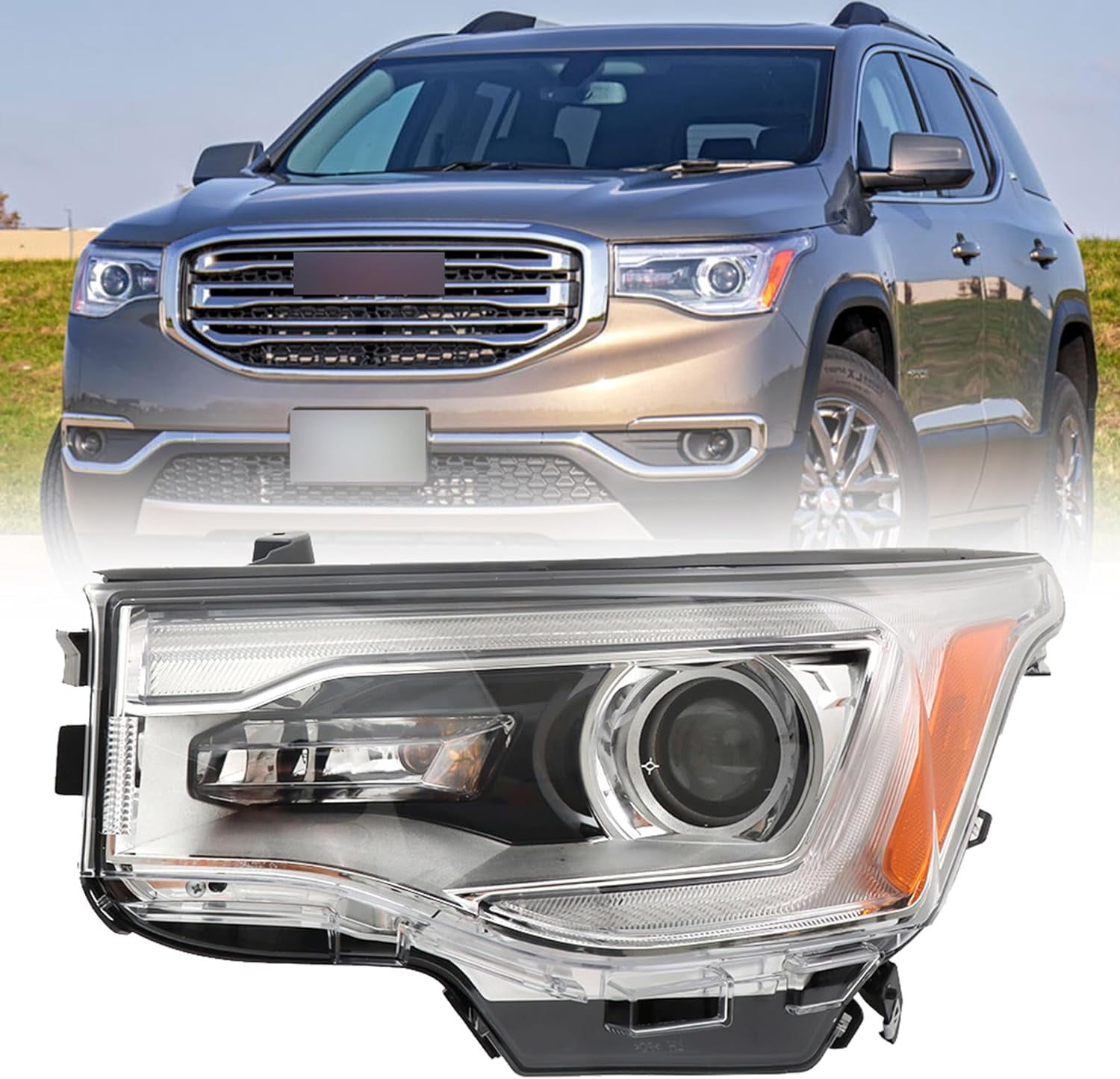 SHZAITOR Headlight Assembly Replacement for GMC Acadia 2017-2019 ...