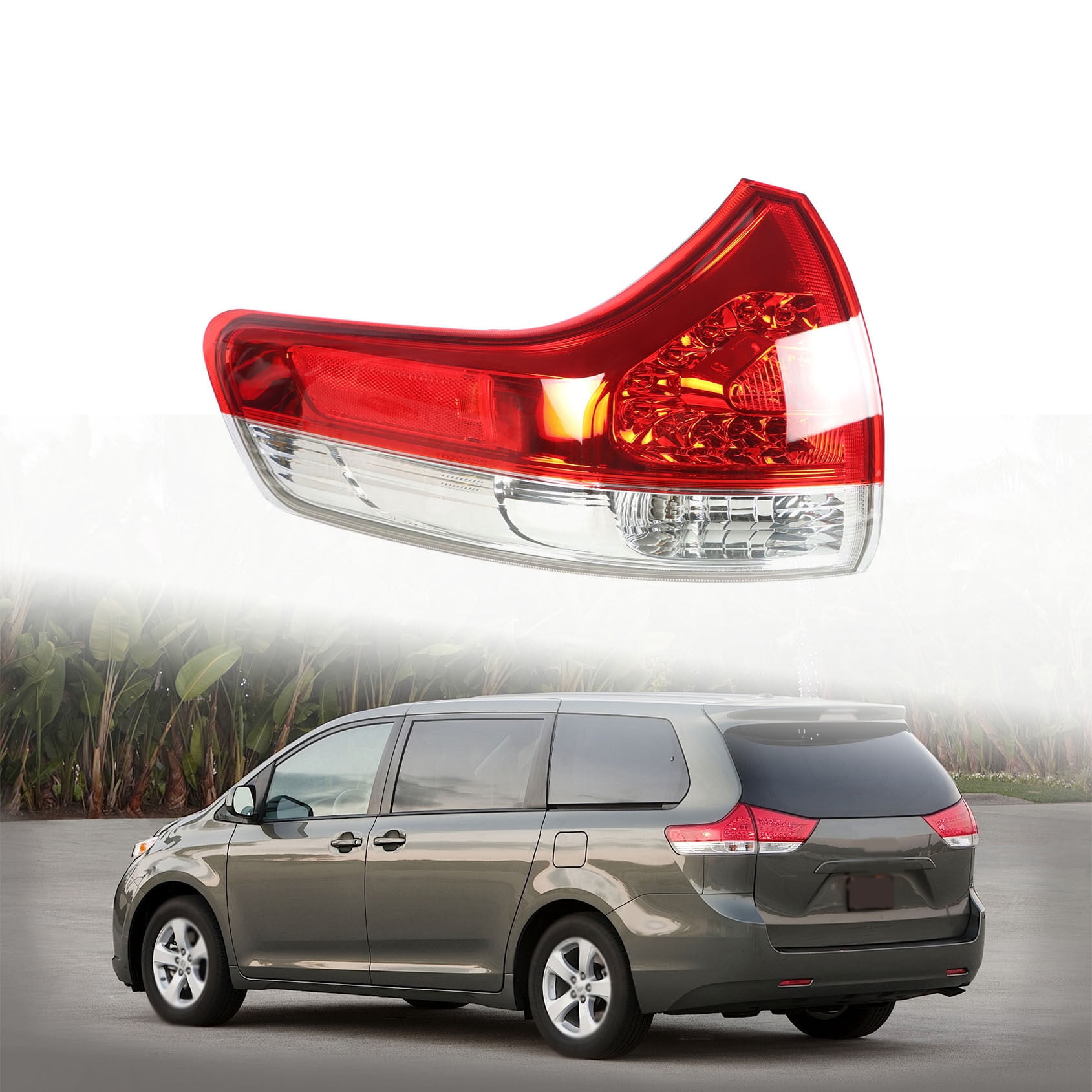 SHZAITOR Left Rear Brake Tail Light for 2011-2014 Toyota Sienna, ABS ...