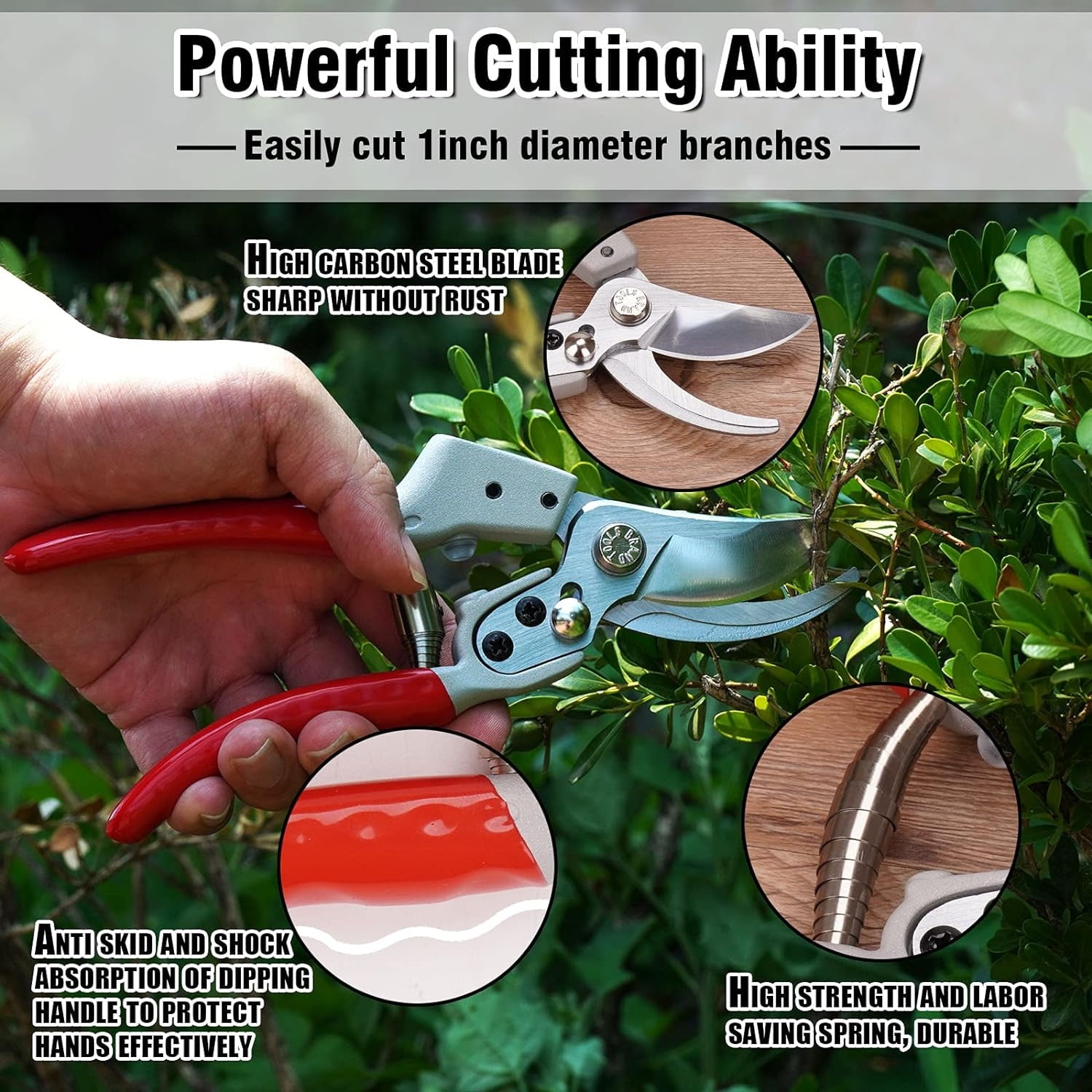 SHZHHFKJCX 8.5” High-Quality Luxury Woodgrain Garden Clippers Shears ...