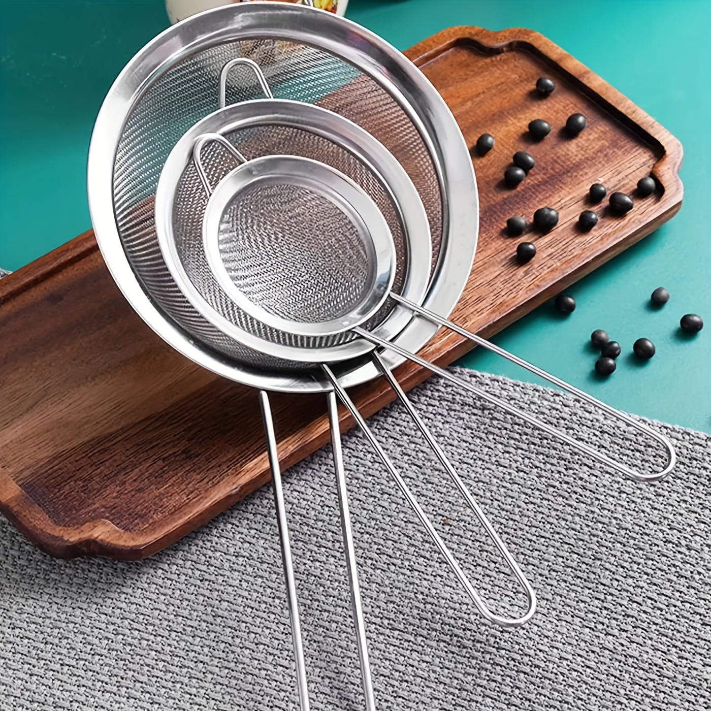SHZHHFKJCX Fine Mesh Stainless Steel Sifter Set with 3 Pieces Handy ... SHZHHFKJCX Fine Mesh Stainless Steel Sifter Set with 3 Pieces Handy ...