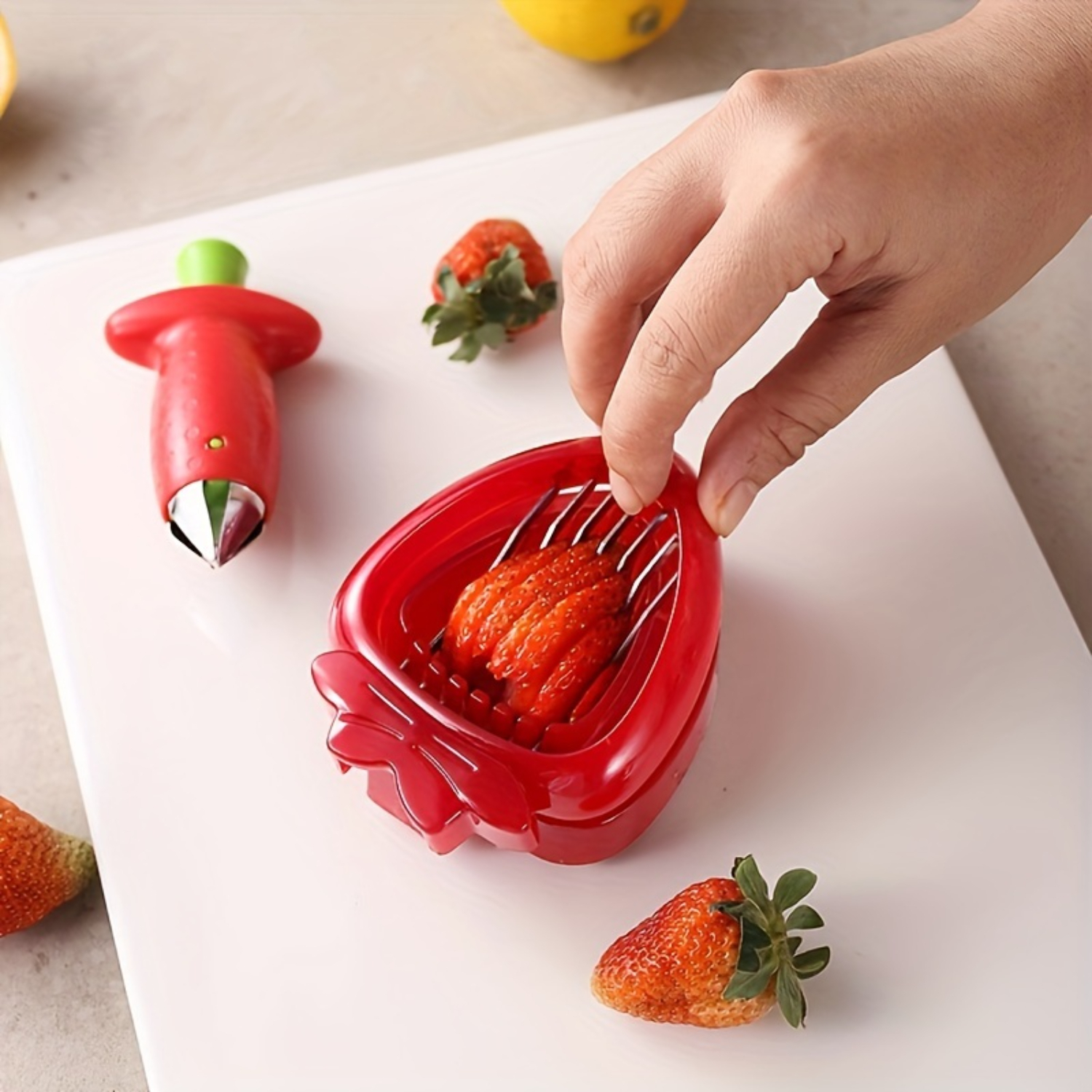 Shzhhfkjcx Healthy And Convenient 3 Piece Plastic Fruit Slicing Kit