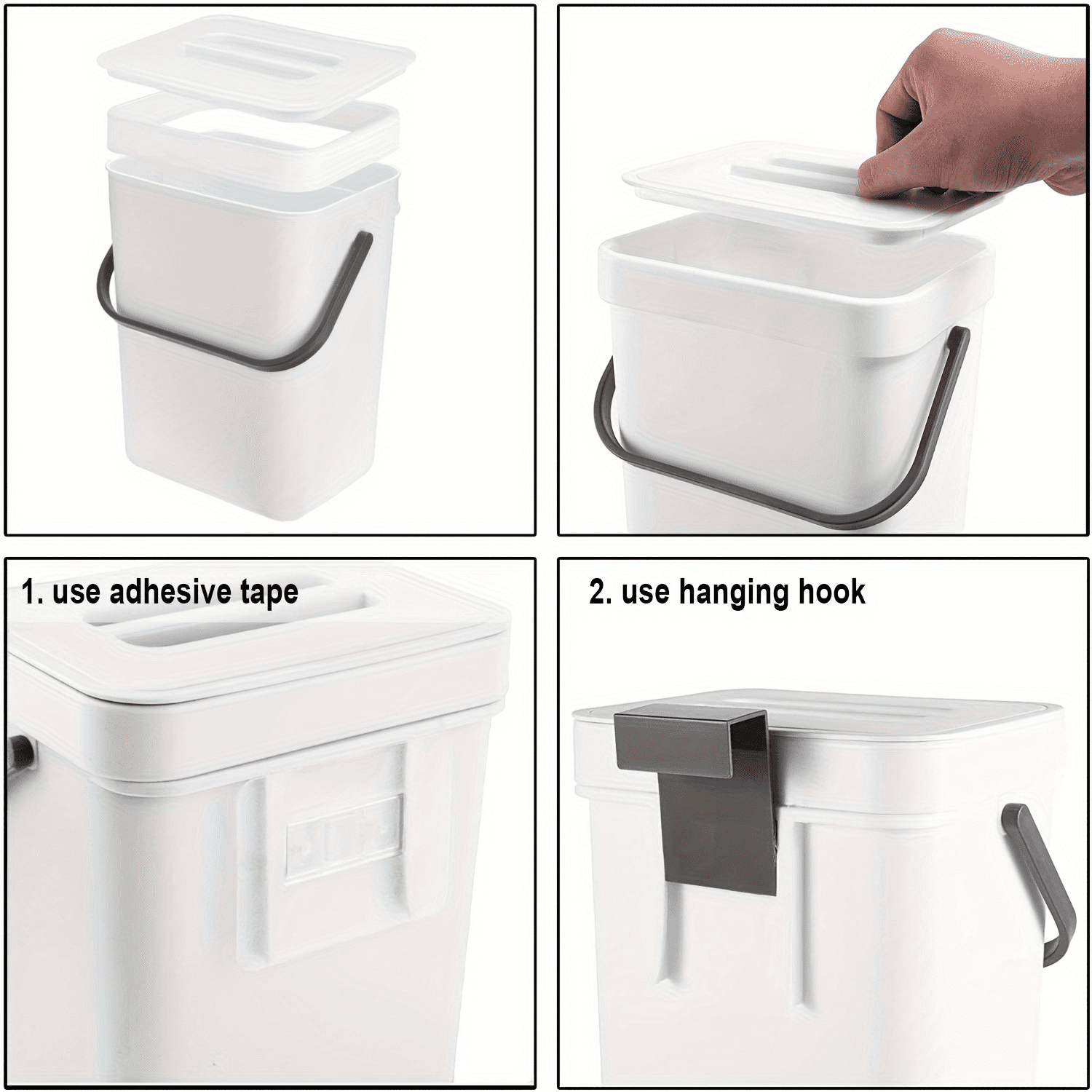 SHZHHFKJCX Versatile Odor-Free Plastic Compost Bin with Lid Wall ...
