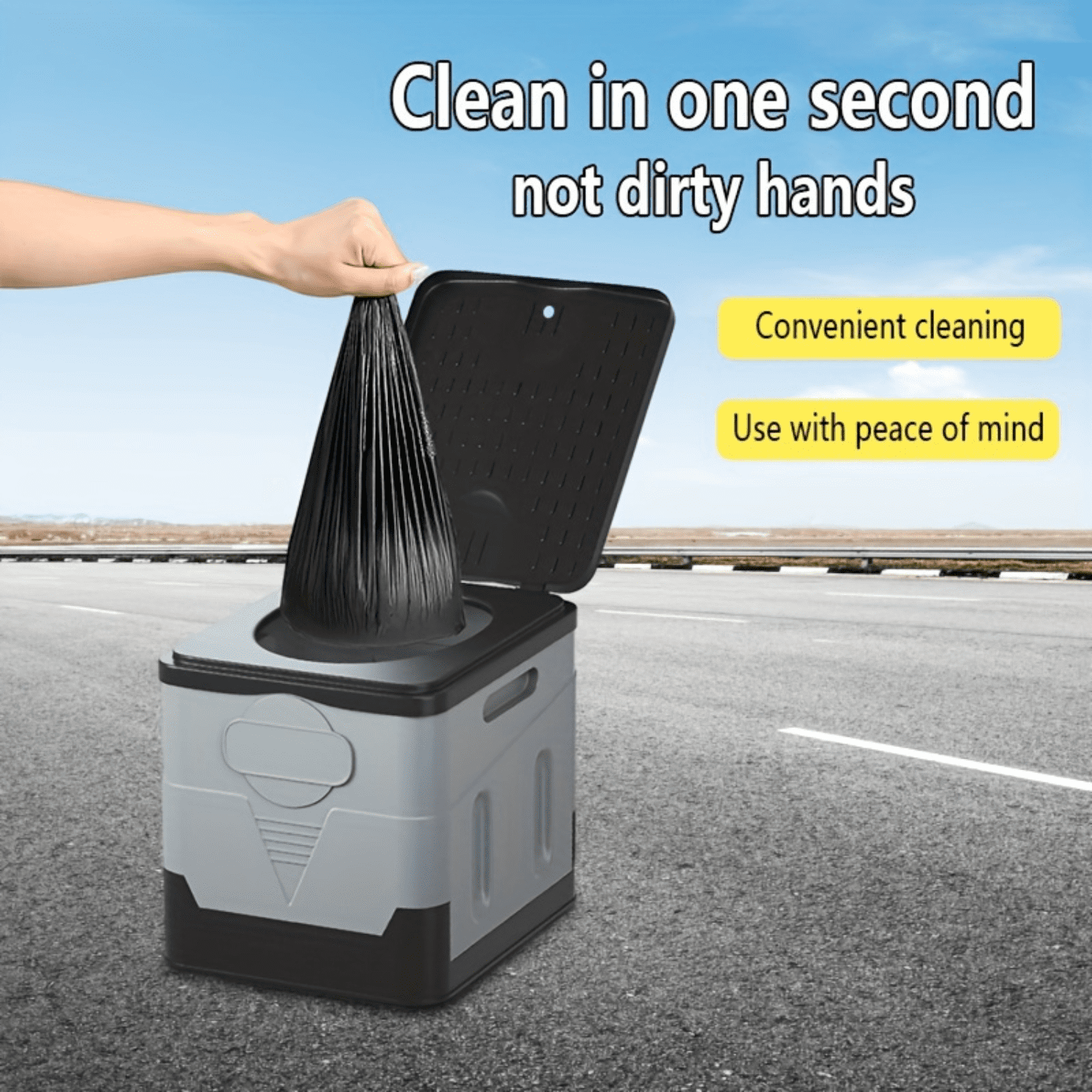 SHZHMM Portable Foldable and Movable Car Toilet for Camping Hiking and ...