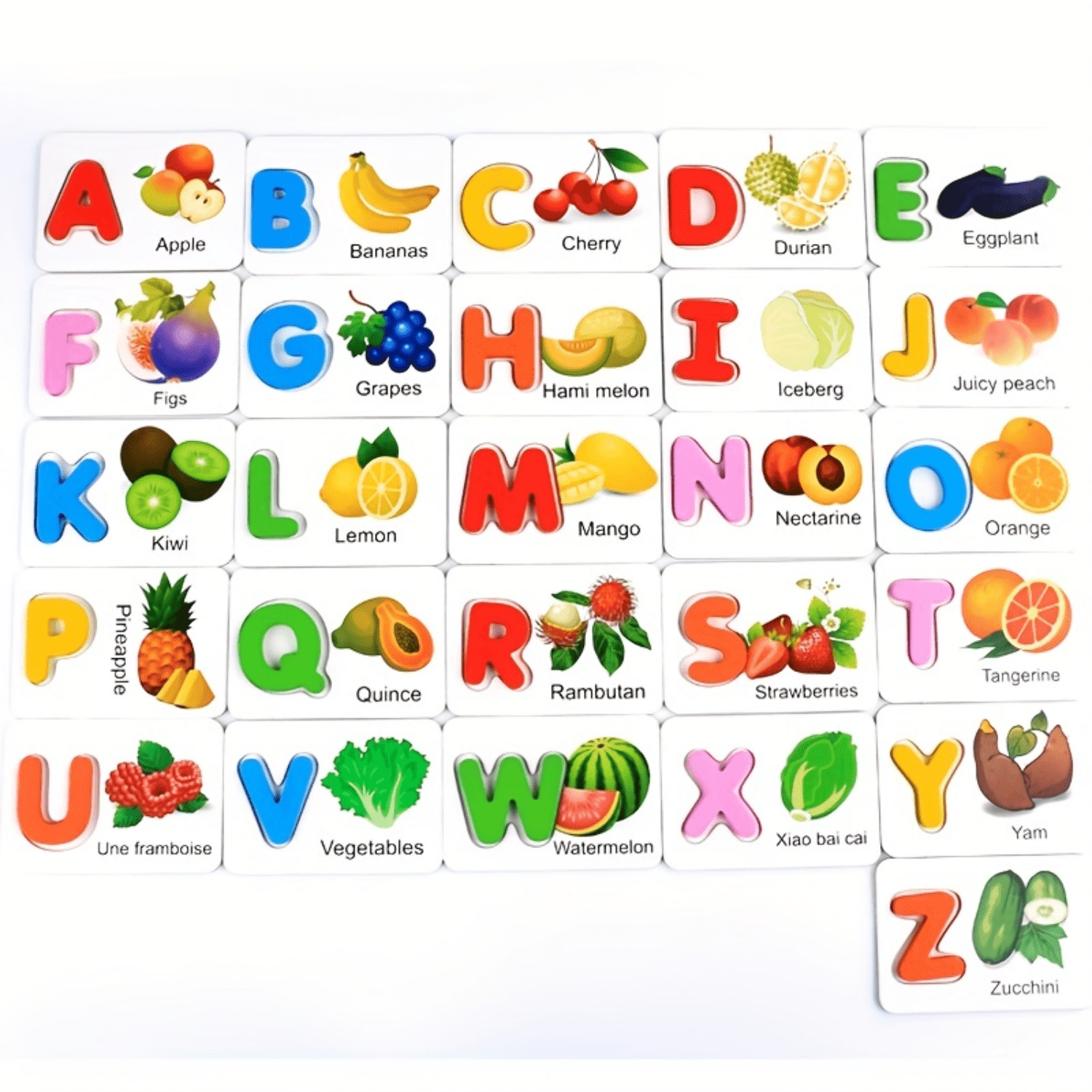 SHZHMX Engaging Educational Montessori-Inspired ABC Wooden Flashcards ...