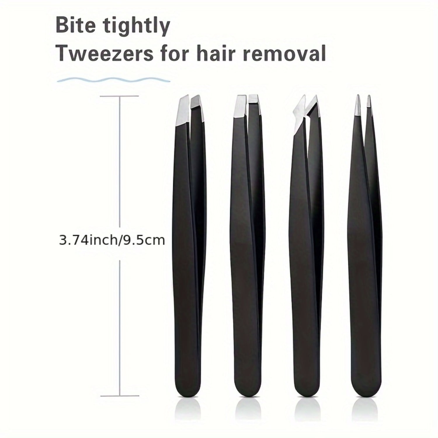 SHZHPQFJY Black 4-Piece Precision Stainless Steel Tweezer Set for Men ...