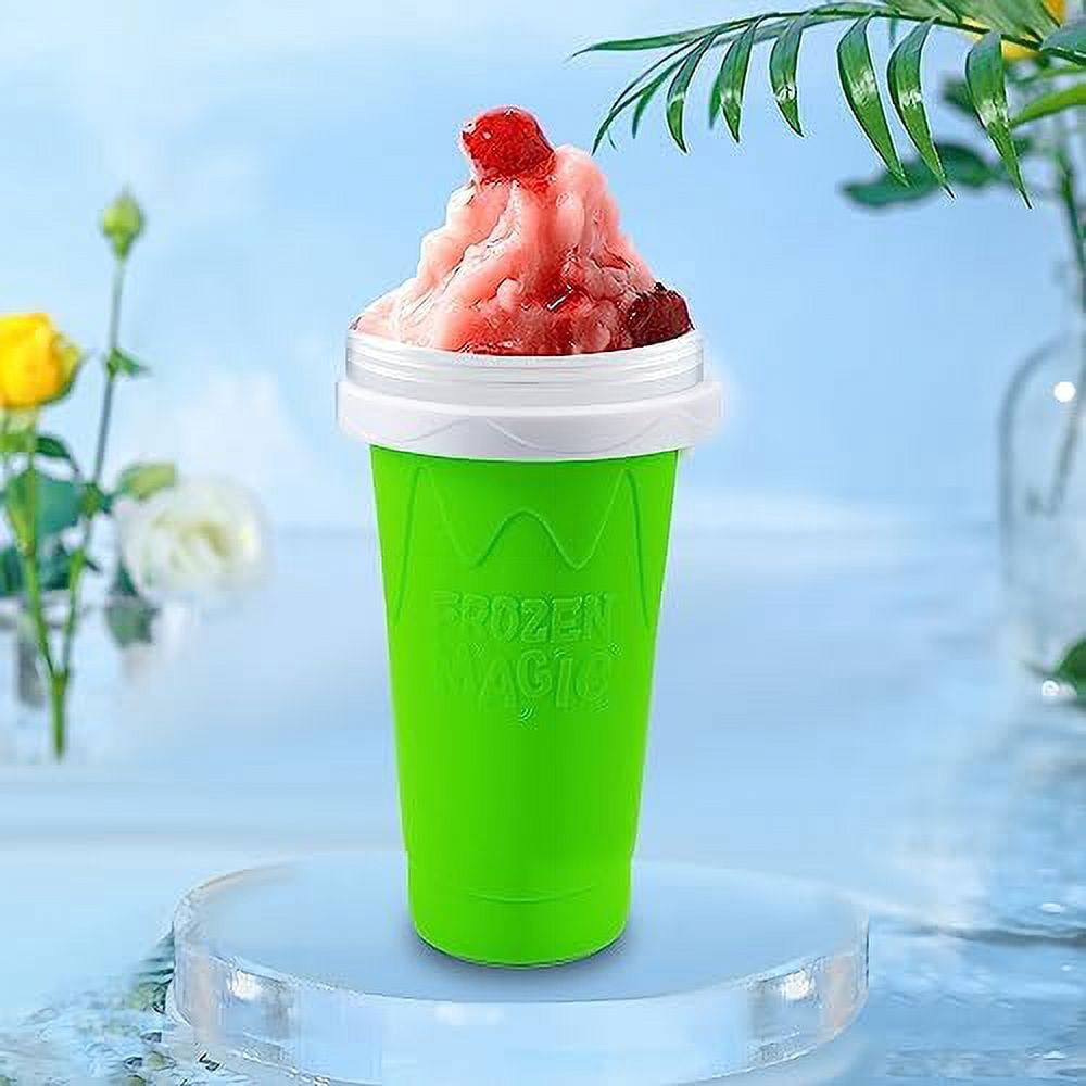 SHZHPQFJY Blue Quick Smoothies Slushie Maker Cup with Lid & Straw DIY ...