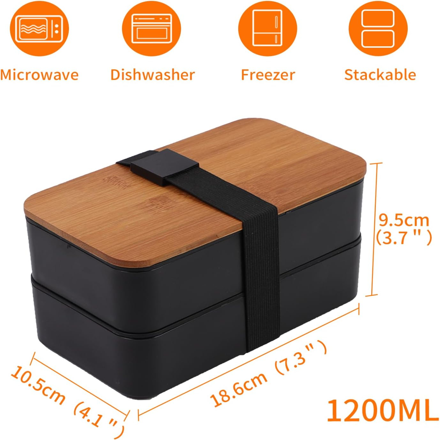SHZHPQFJY Stylish and Convenient Japanese black bento box with dividers ...