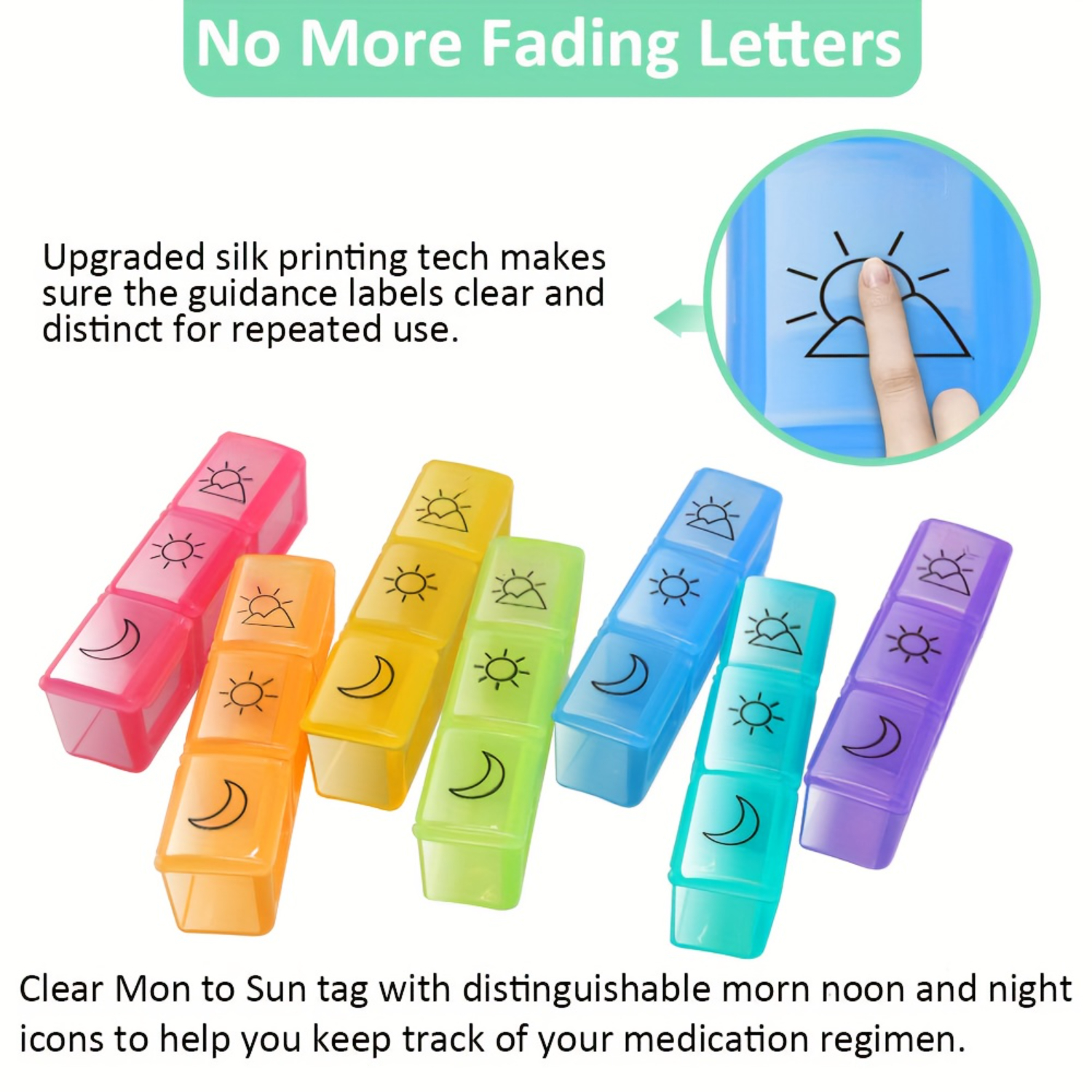 SHZHRUKUNSHM Large Moisture-Proof 7-Day Pill Organizer With 3 Daily ...