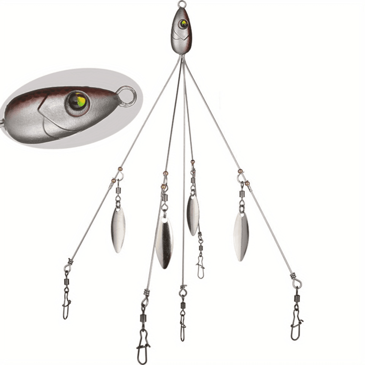 SHZHRUKUNSHM Premium 21.5cm/8.46inch 17g Umbrella Rig for Bass Fishing ...