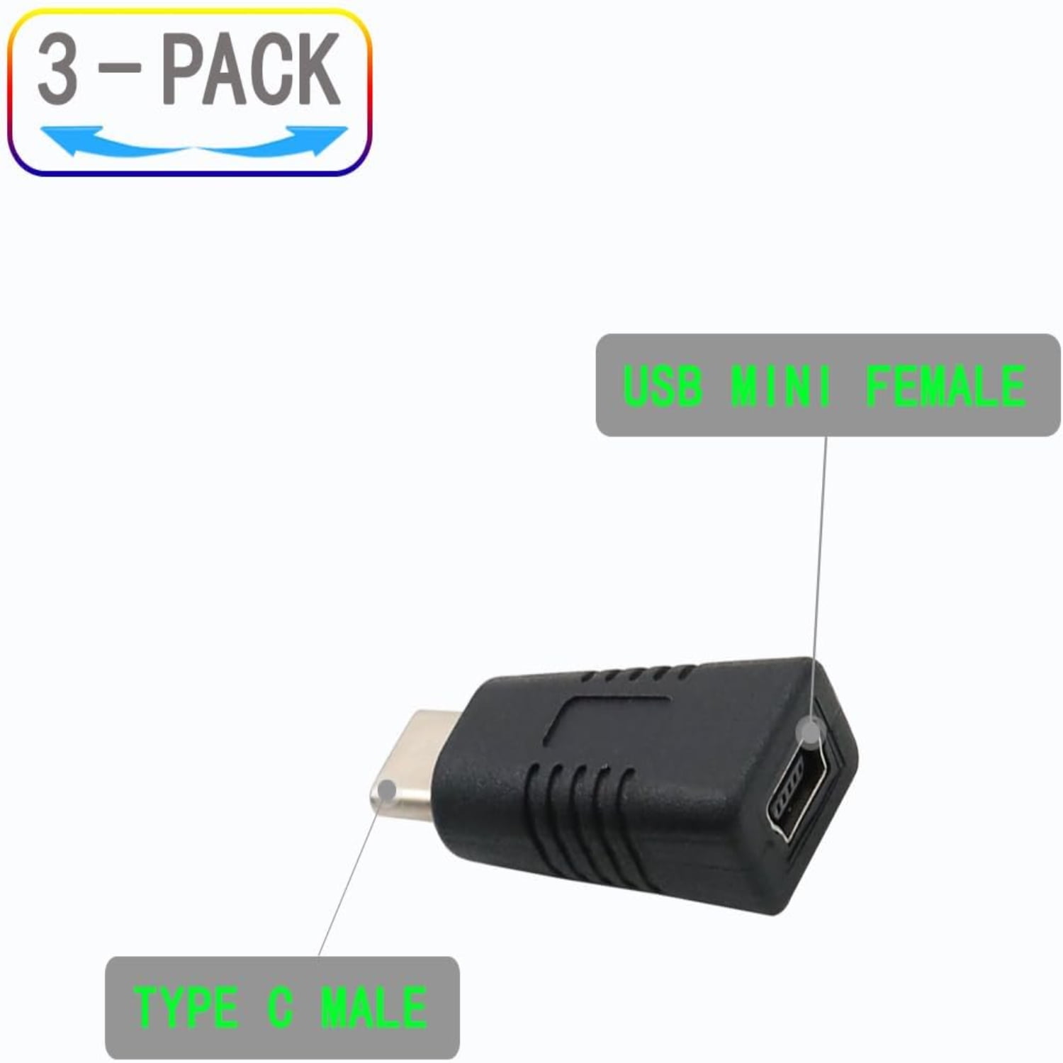 SHZHYIQIMR Convenient and Durable Pack of 2 Mini USB Female to Type-C ...