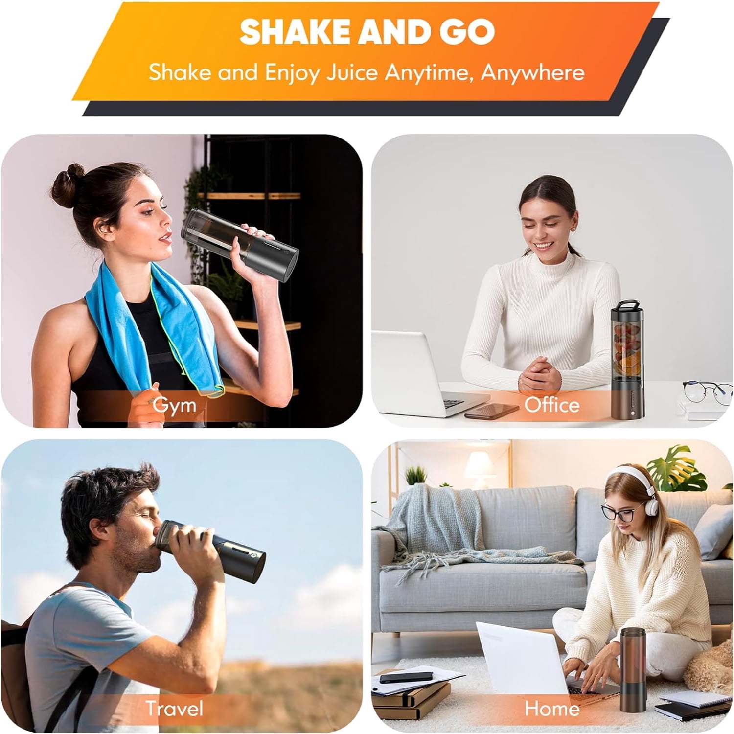 SHZHYWSC Ultra Portable Mini Blender with 6 Powerful Blades: Perfect ...