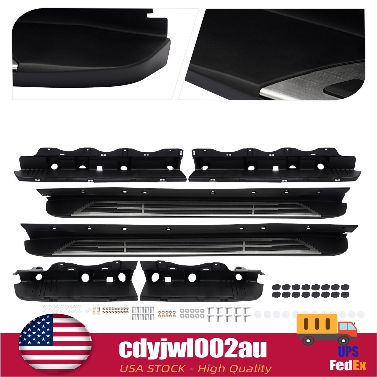 SHZICMY 1 Pair Black Highlander Running Boards L/R Set For 2020-2023 ...
