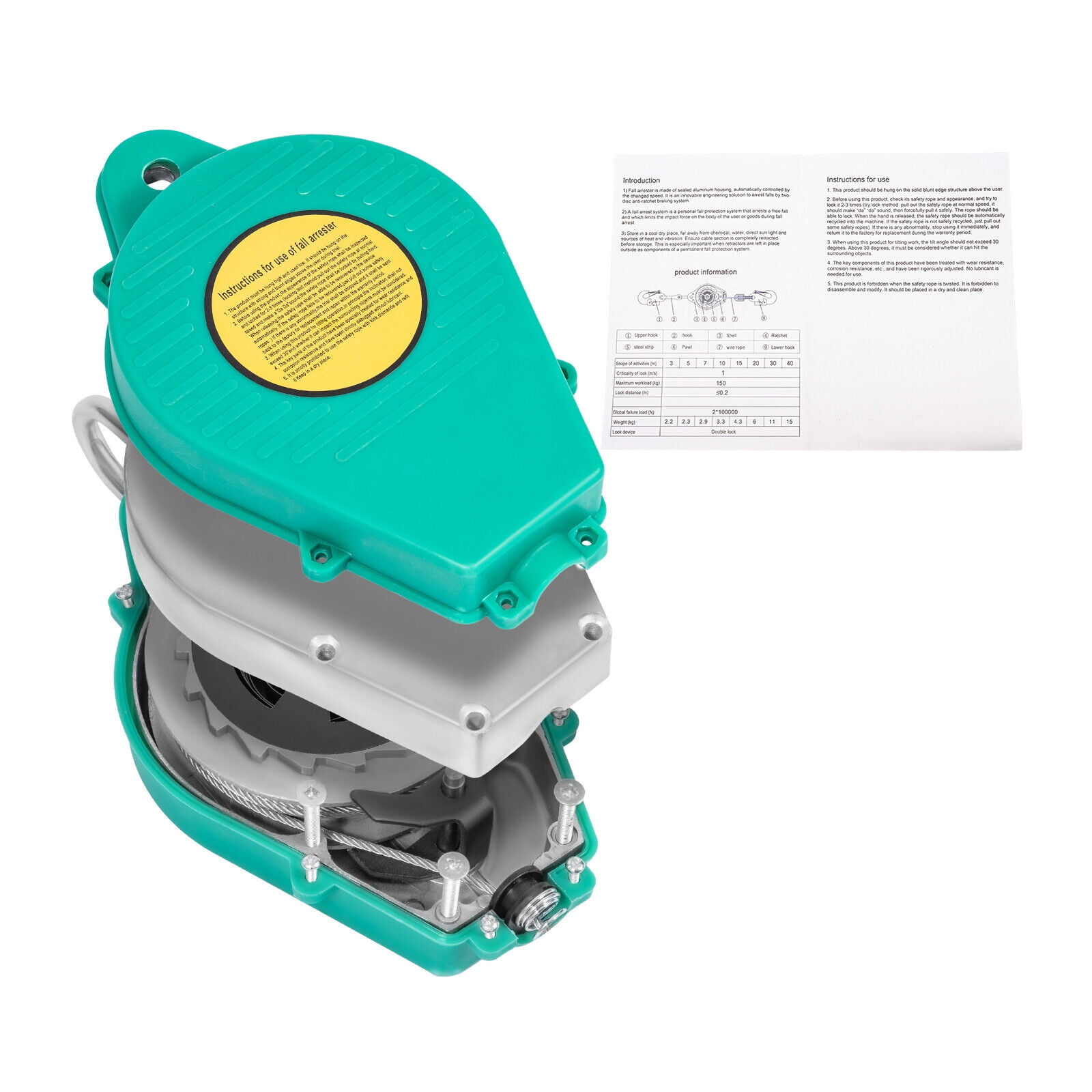 SHZICMY 23ft Self Retracting Lifeline 330lbs Fall Arrester Fall ...