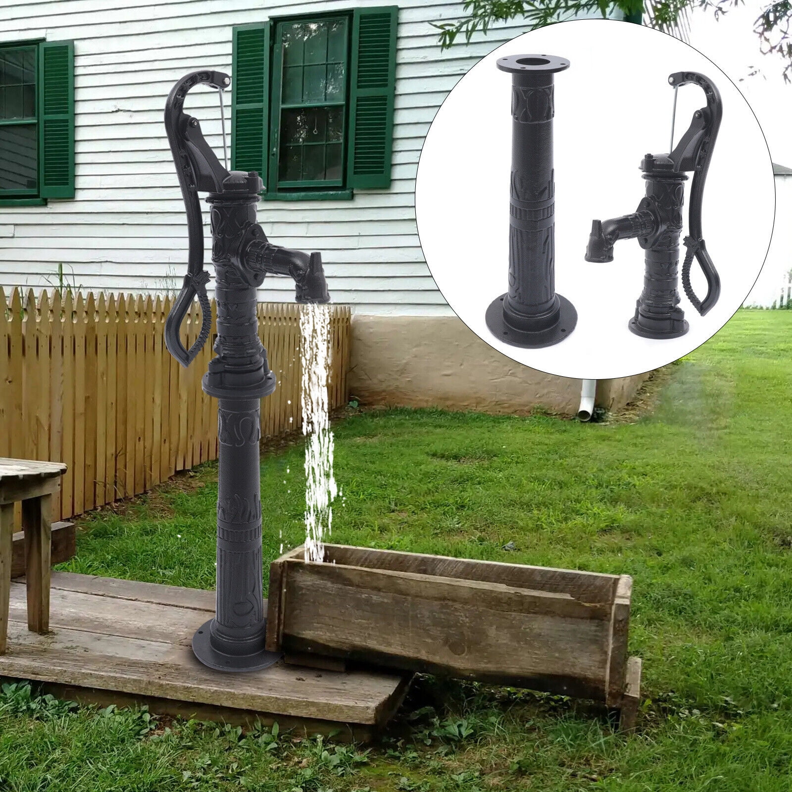 SHZICMY 26ft Boost Pump Cast Iron Hand Operated Garden Water Pump with ...