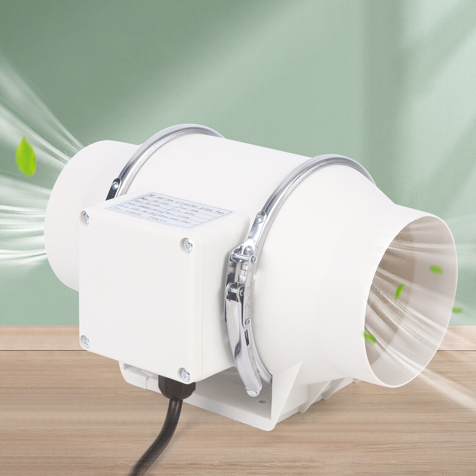 SHZICMY 35W 220 CFM Inline Duct Fan Ventilation Exhaust Blower Fans ...