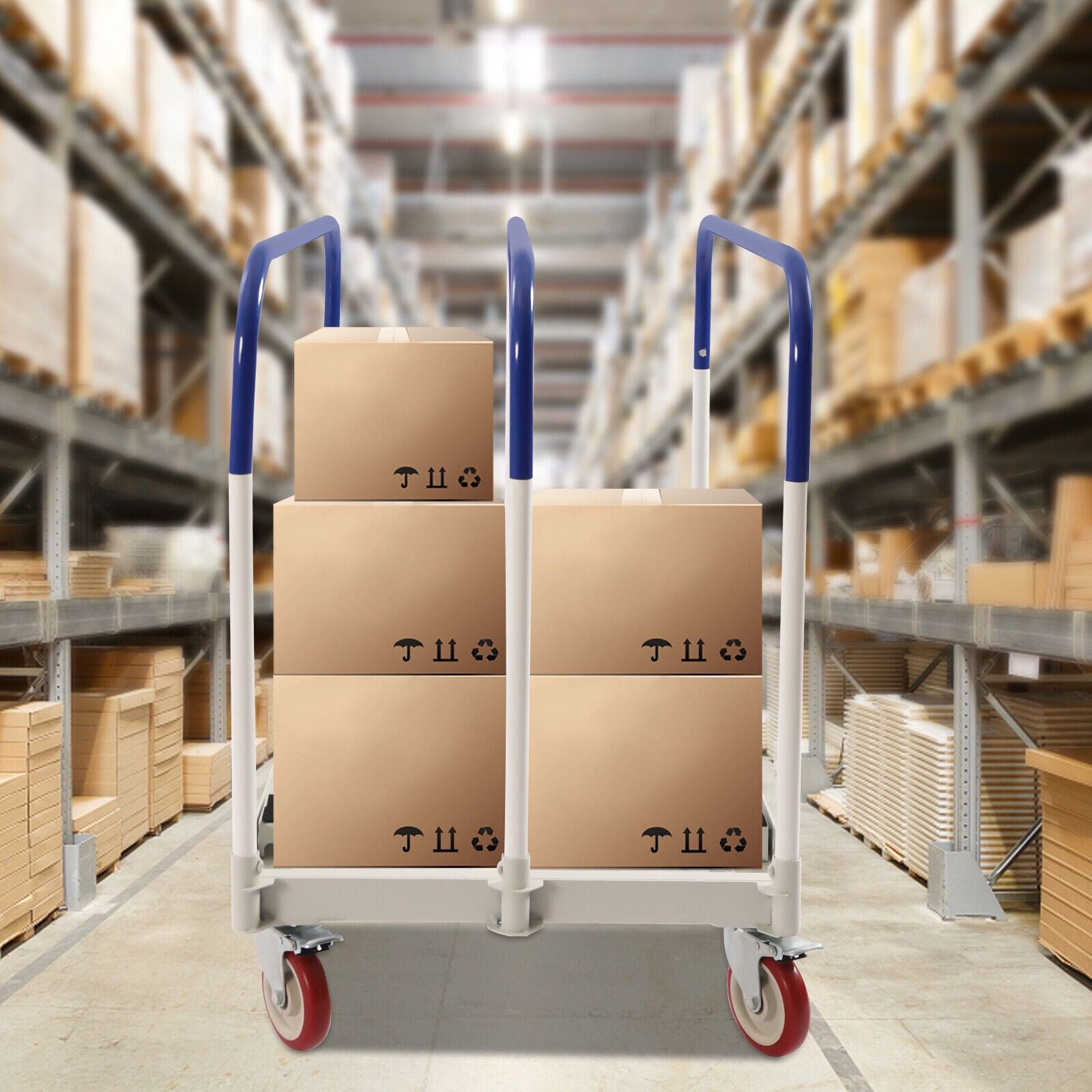 SHZICMY 39" X 24" Free-standing Steel Panel Truck with Swivel Casters ...