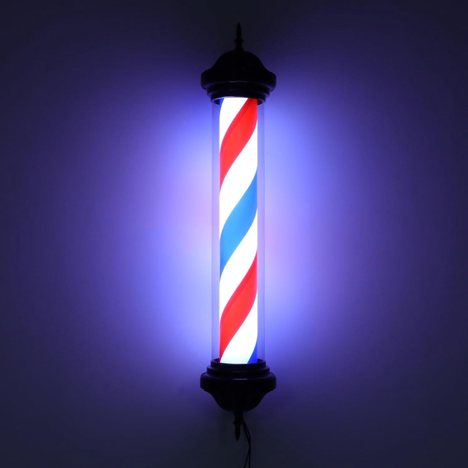 SHZICMY 40 inch Barber Pole Red White Blue Stripes with LED Light ...