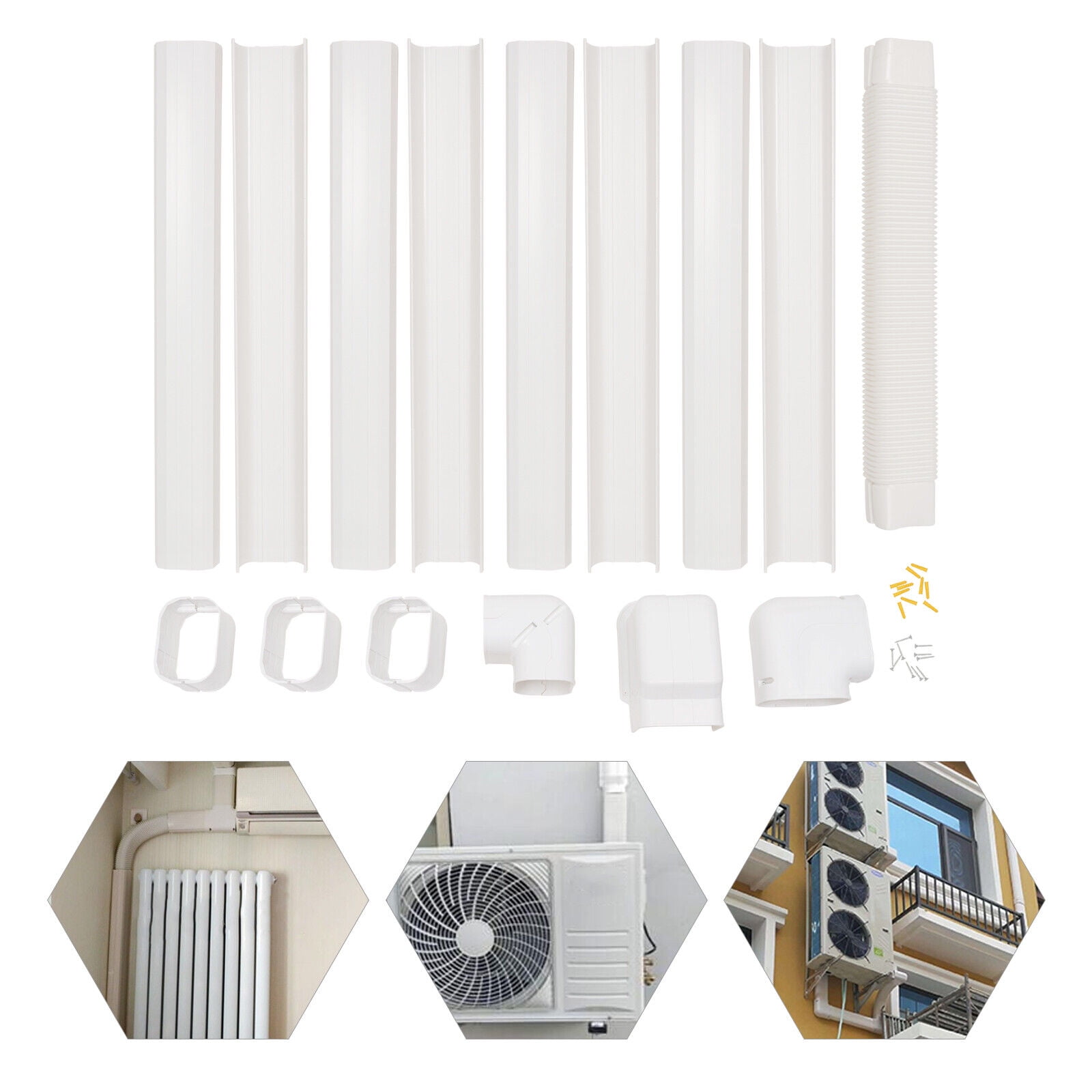 SHZICMY 5" 17Ft Air Conditioner PVC Line Set Cover Kit For Split ...