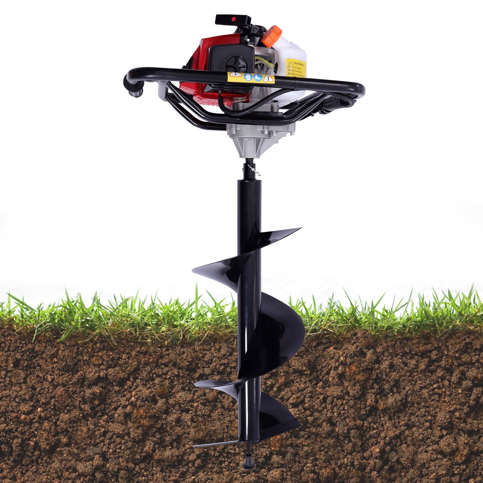 SHZICMY 63CC 3HP Gas Powered Post Hole Digger Engine With 12 inch Earth ...