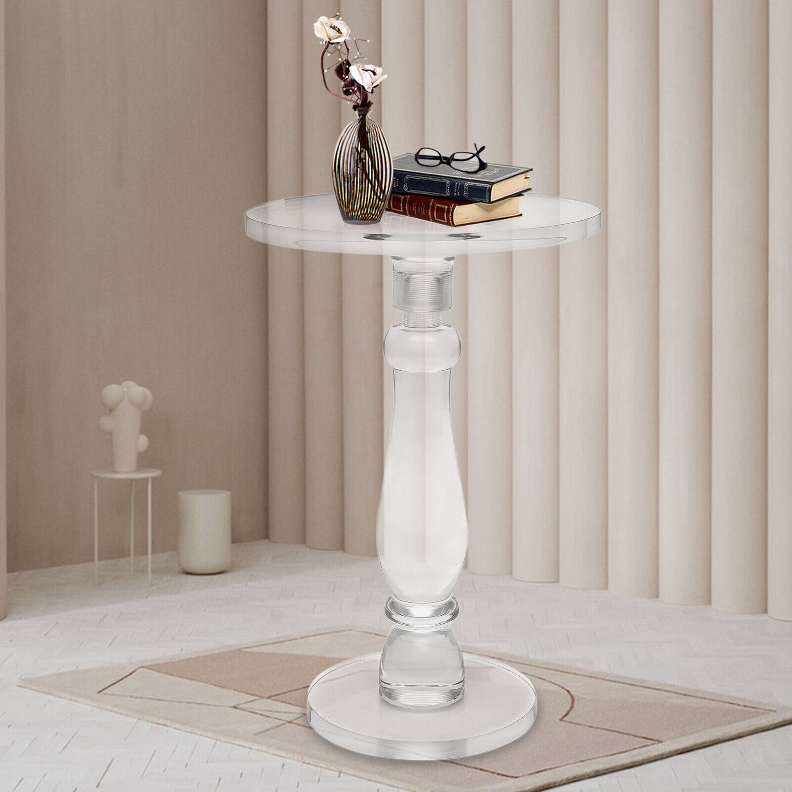 SHZICMY Acrylic End Table Clear Side Table Modern Nightstand Coffee ...